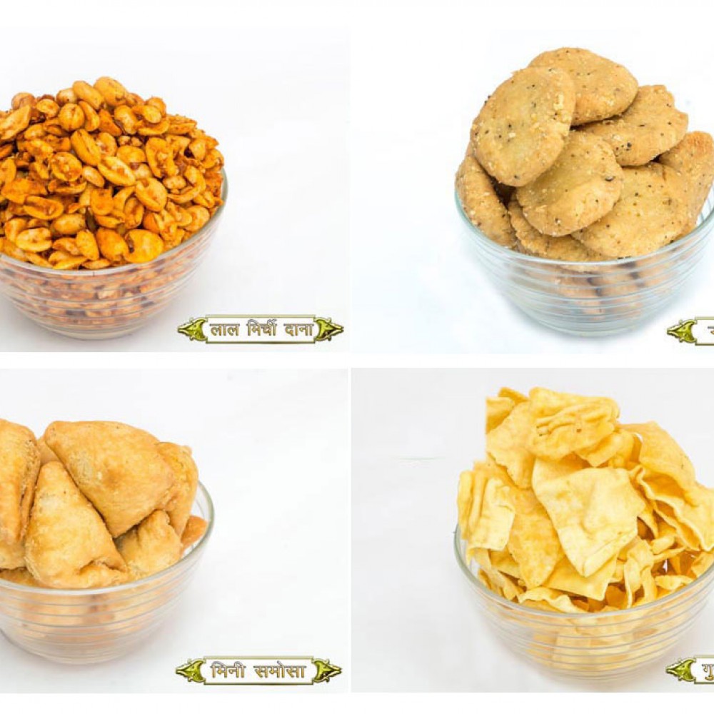 lal mirchi peanuts | mathri | mini samosa | gujarati papdi | indore ...